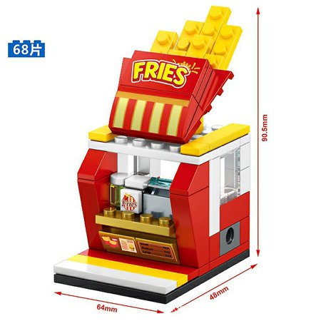 Toy Blocks Mini City Street Building Blocks Coffee Shop Hamburger/21 ...