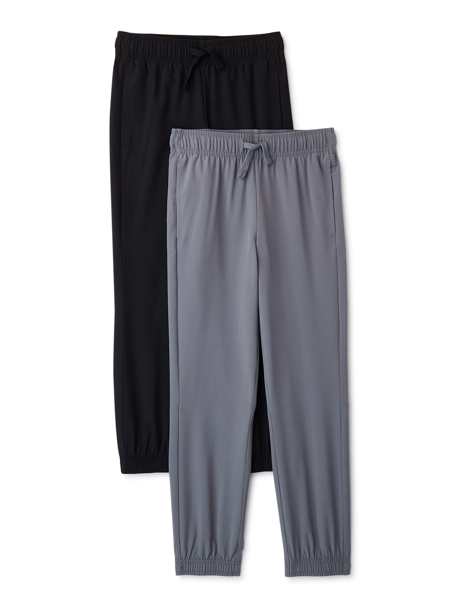 Athletic Works Boys Woven Stretch Pants, 2-Pack, Sizes 4-18 & Husky ...