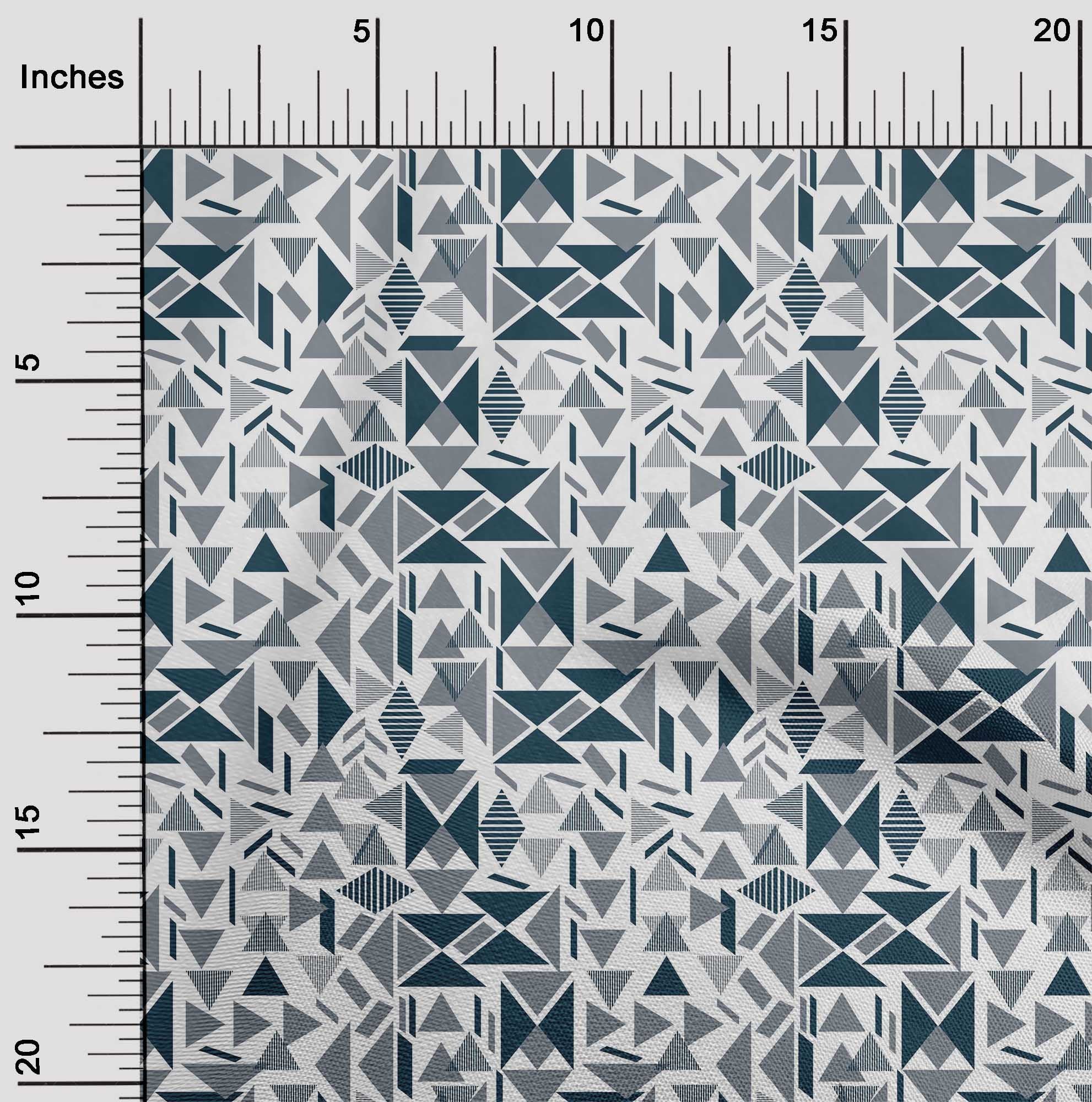 oneOone Silk Tabby Fabric Rectangle & Triangle Geometric Printed Fabric ...