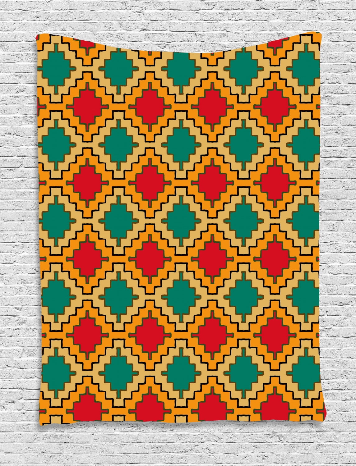 Ethnic Tapestry, Illustration of Abstract Grid Style Tribal Inspired ...