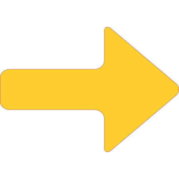 5in x 3.5in Yellow Arrow Sticker Vinyl Sign Symbol Map Pointer Stickers ...