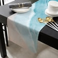 Blue Coastal Wave Table Runner 120 Inches Long - Summer Modern Ocean ...