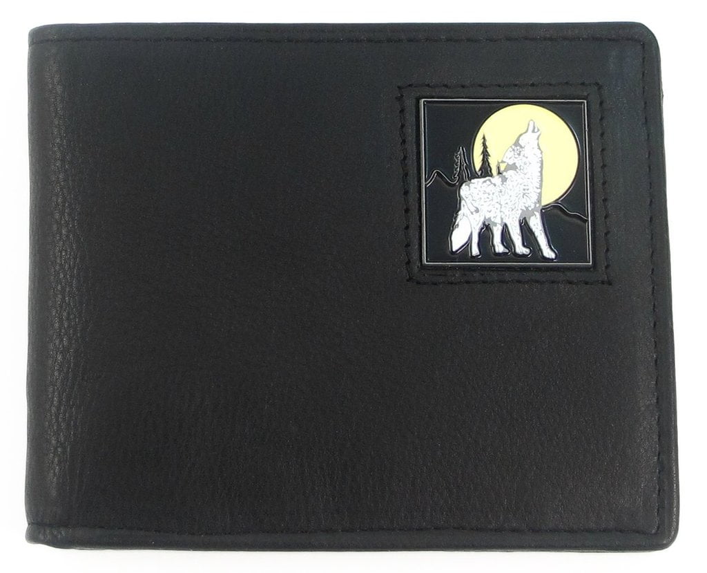 Howling Wolf Leather Bi-Fold Wallet - Walmart.com