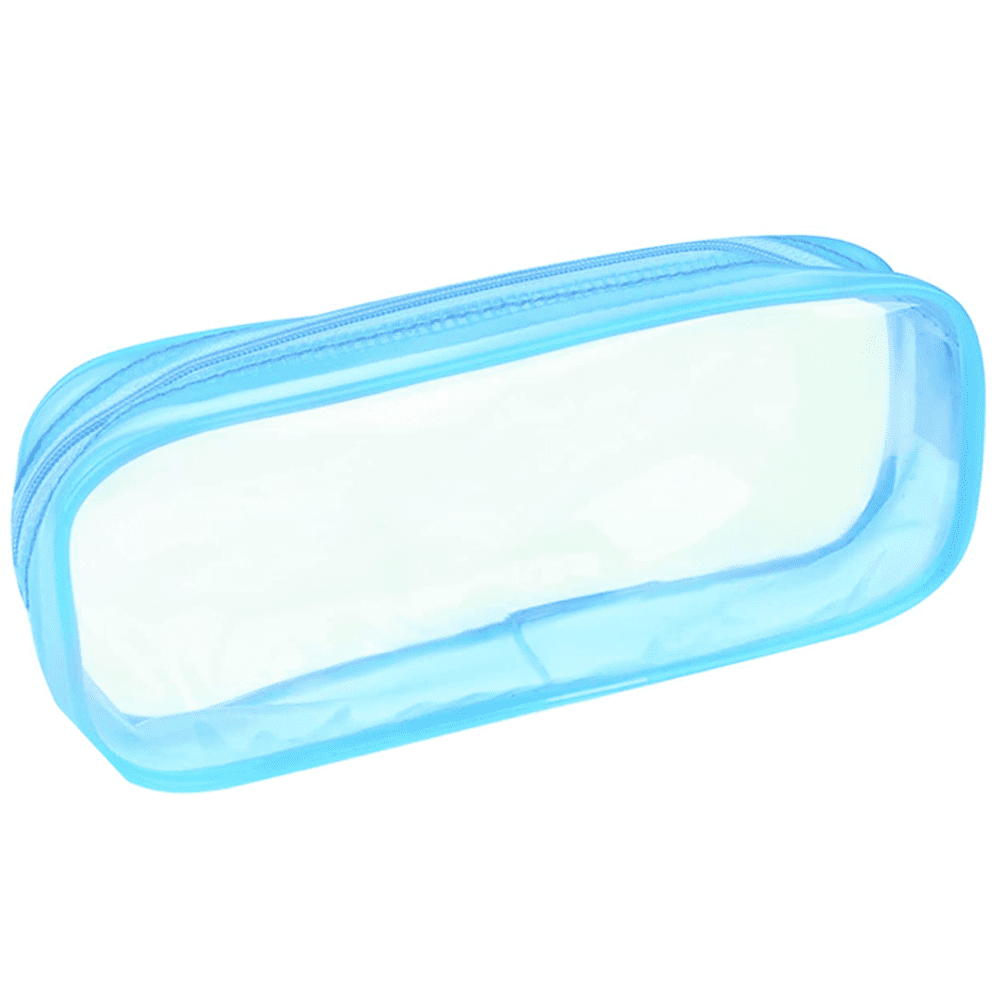 Clear Pencil Cases PVC Zipper Pen Pencil Case Portable Big Capacity Pencil Bag Stationery BagBlue Walmart en linea