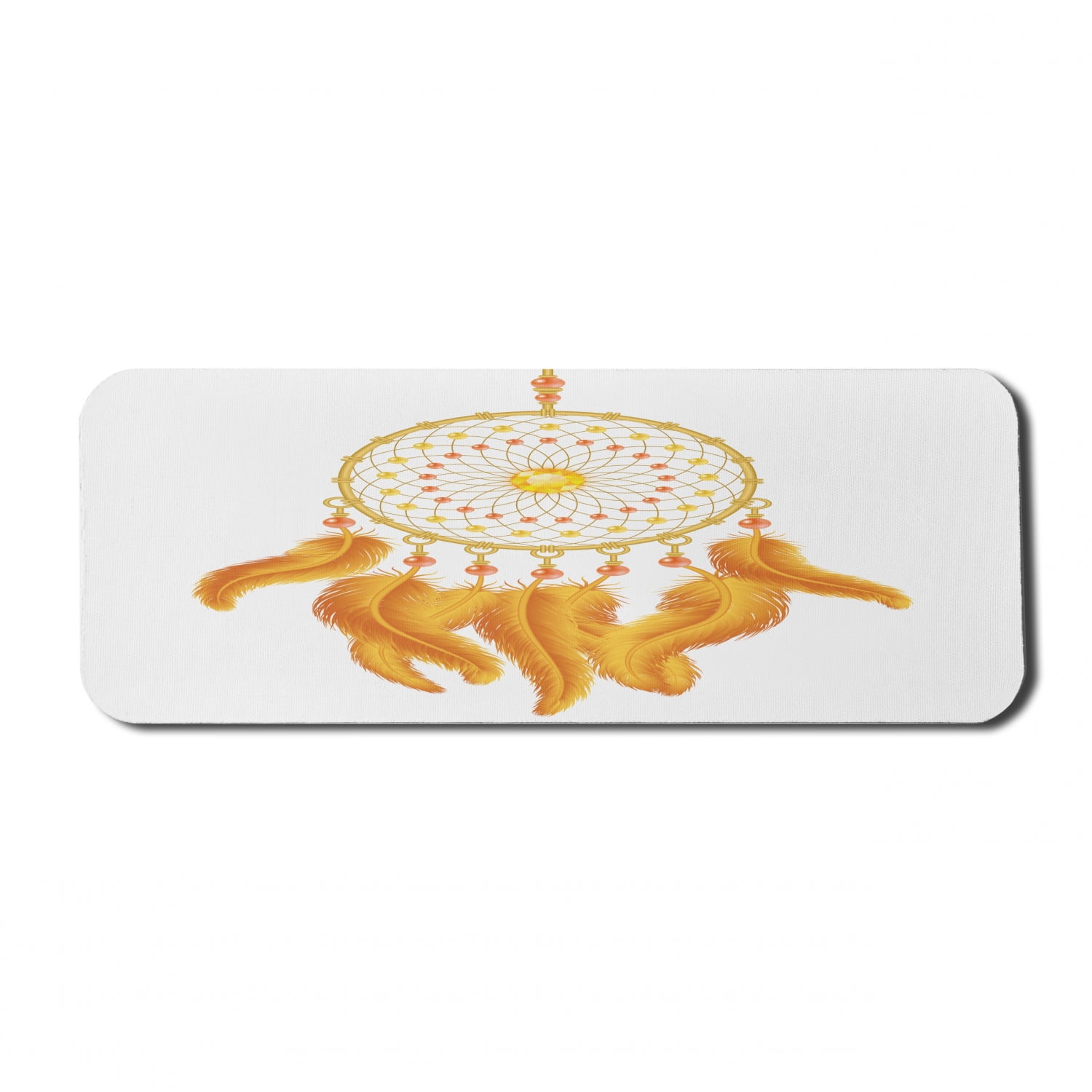 Aztec Computer Mouse Pad, Graphic of Golden Yellow Dreamcatcher Native ...