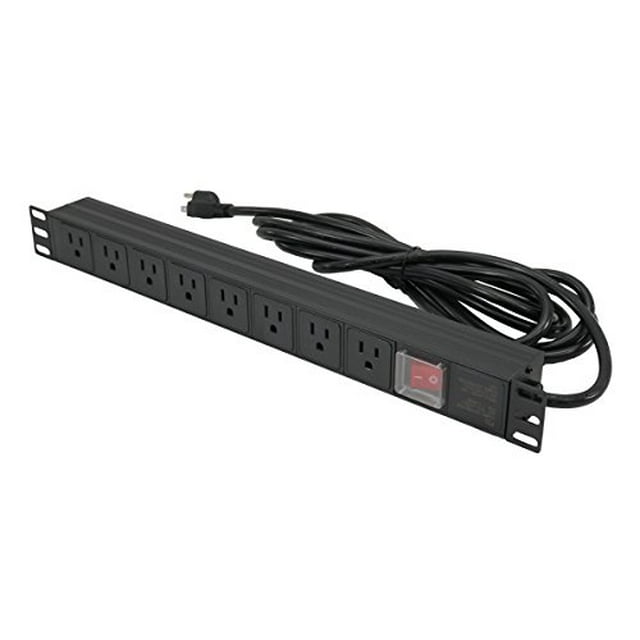 CNAweb 19" 1U Network Rack Mount Power Distribution Unit PDU 8 Outlet ...