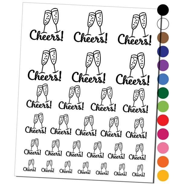 Cheers Champagne Toast Cursive Text Water Resistant Temporary Tattoo ...