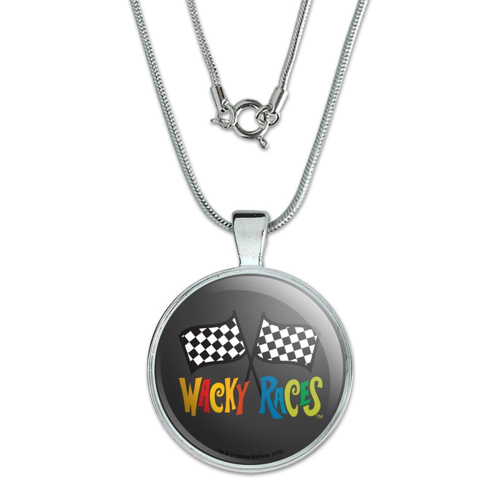 Wacky Races Logo 1" Pendant with Sterling Silver Plated Chain - Walmart.com