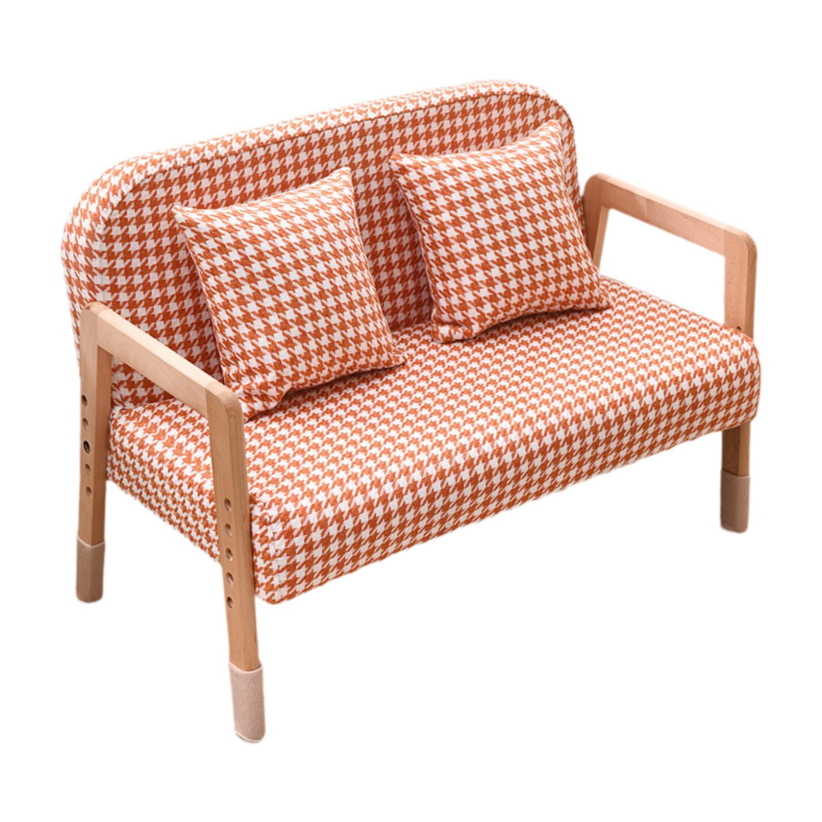 Sofá infantil para niños y niñas con reposabrazos, moderno sofá acolchado de 2 plazas Naranja ...