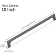 3 Pack Matte Dark Gunmetal Gray Modern Cabinet Pulls 10 Inch(254mm ...