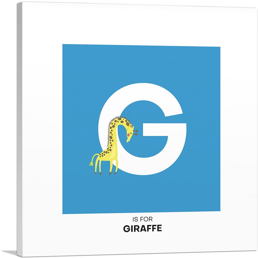 ARTCANVAS Kids Animal Alphabet Letter G Canvas Art Print - Size: 26" x ...