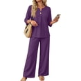 Bbyeadc Womens 2 Piece Outfits Set Notch V Neck Single Button Home ...