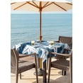 Abstract Blue Ocean Starfish Square Outdoor Tablecloth with Umbrella ...