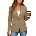 Busydd Notch Lapels Womens Blazer Solid Color Long Sleeve Formal ...