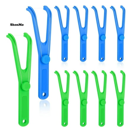 ShenMo 10 Pieces Dental Floss Holder Reusable Flosser Reusable Floss ...