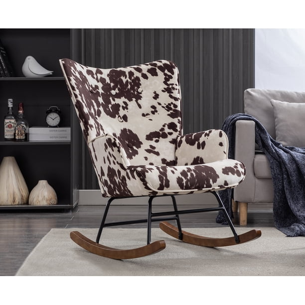 Guyou Modern Rocking Chair, Glider Nursery Chair with Tufted Wingback ...