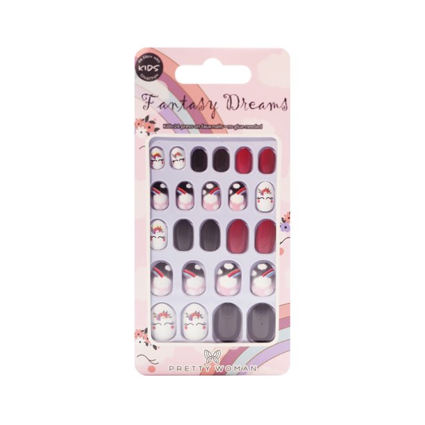 Pretty Woman Kids Manicure Press On Nail Kit, Stiletto, Fantasy Dreams ...