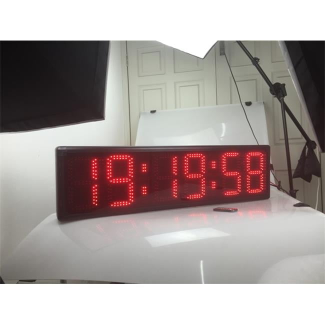 8 in. 4 Digits Semi-Outdoor LED Digital Clock, Red - Walmart.com