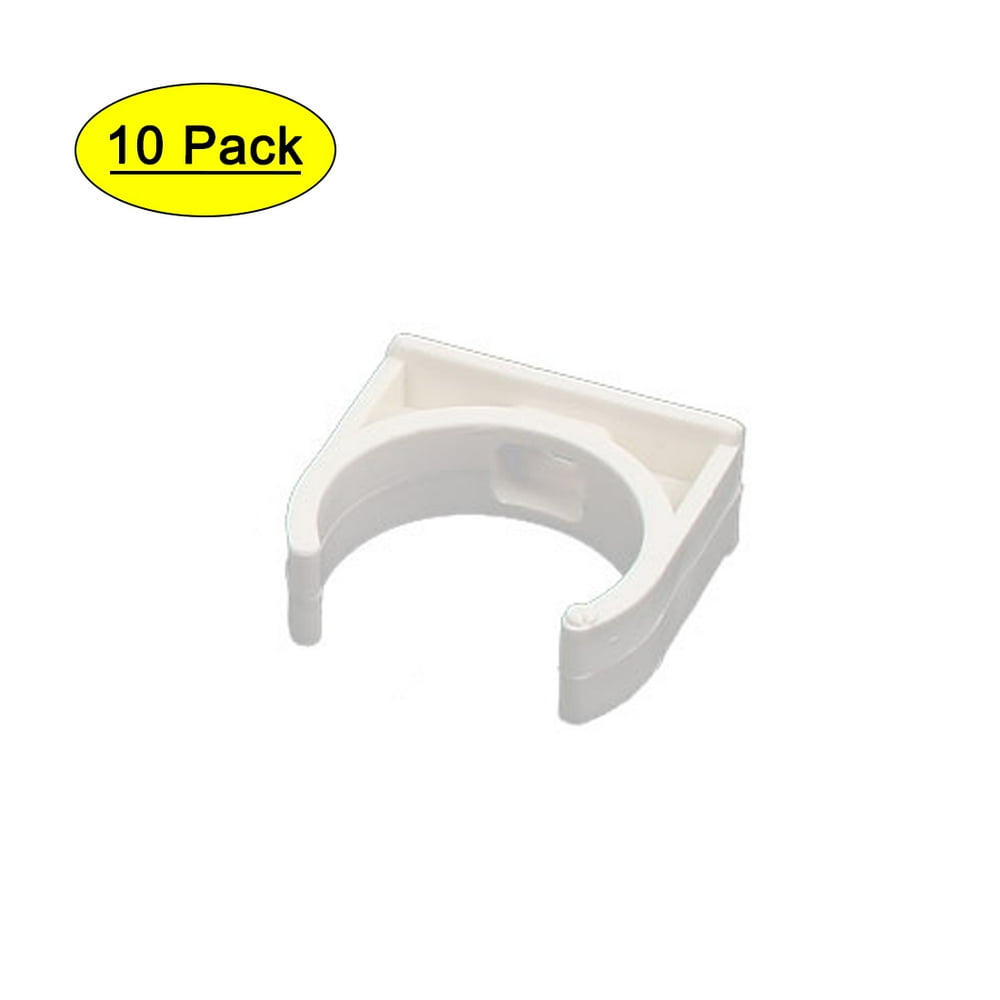 32mm Dia PVC U Shaped Pipe Fitting Clamps Clips Water Tube Holder White ...