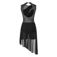 Tiaobug Womens Rhinestone Lyrical Dance Costume Sleeveless Chiffon High