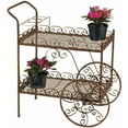Deer Park Metal Patio Tea Cart with Rolling Wheels, Outdoor Serving Trolley, 30'' x 17'' x 30 ...