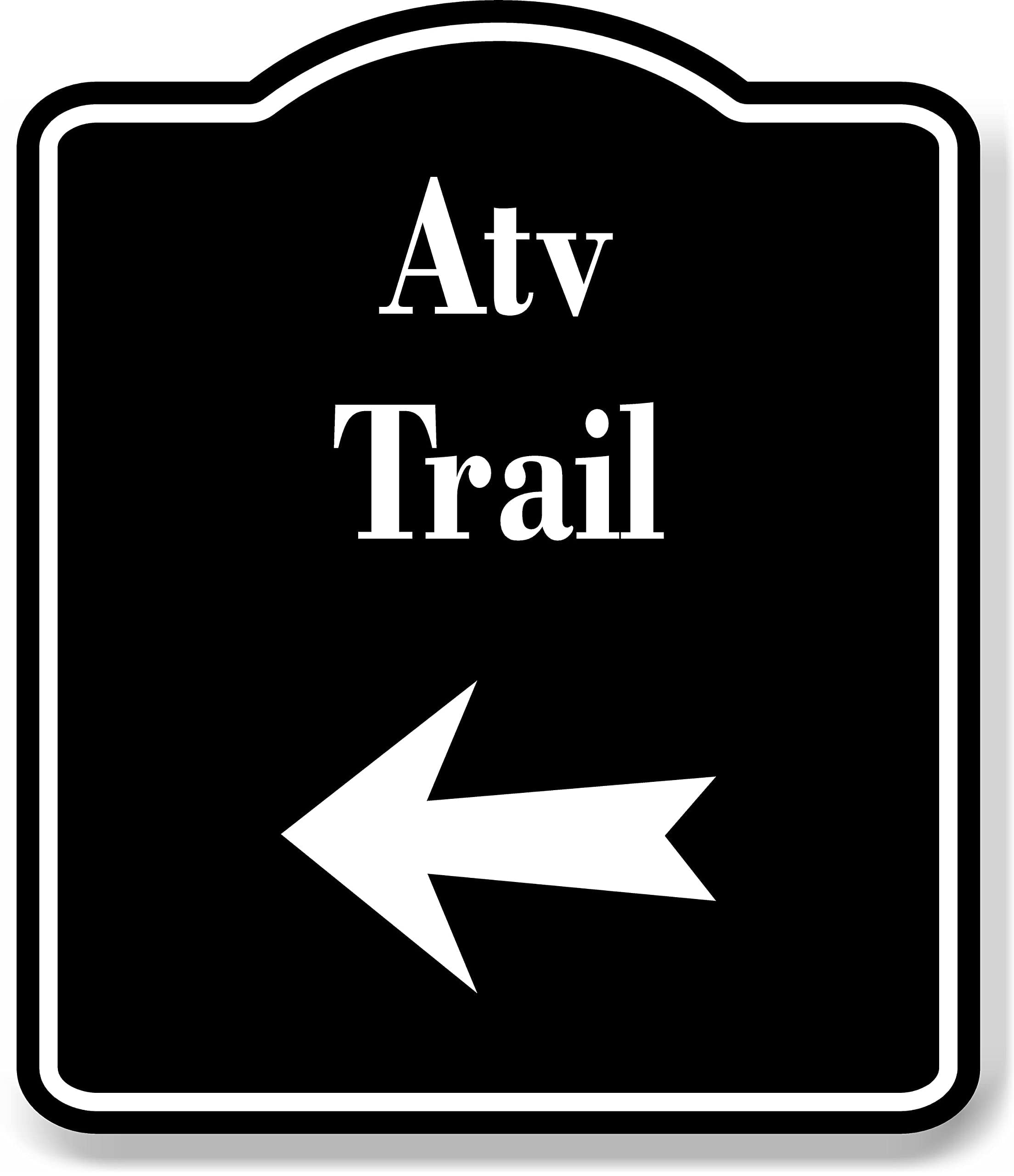 Atv Trail Left Arrow BLACK Aluminum Composite Sign - Walmart.com