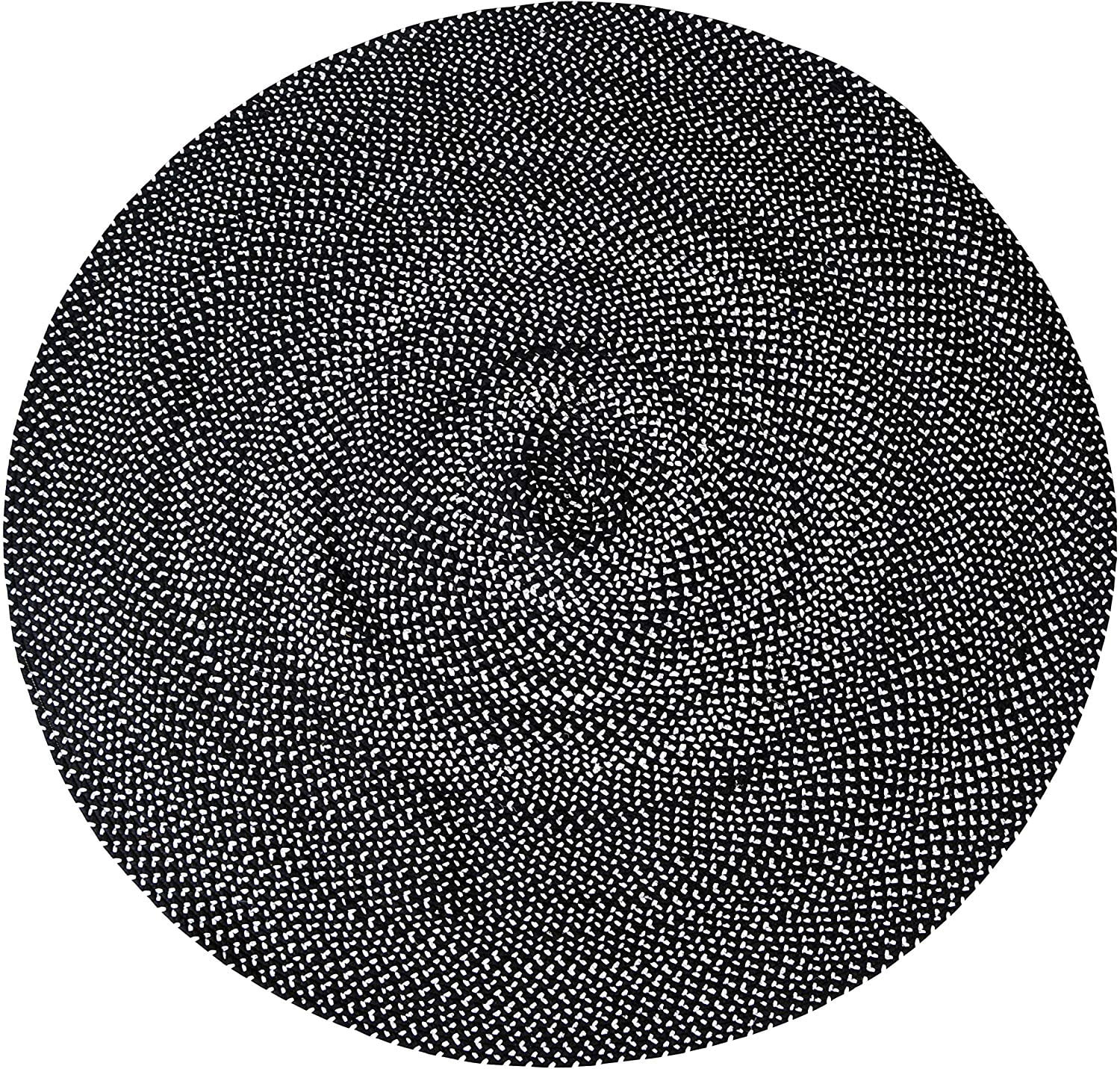 Braided Round Cotton Area Rug for Living Room Reversible -5', Black ...