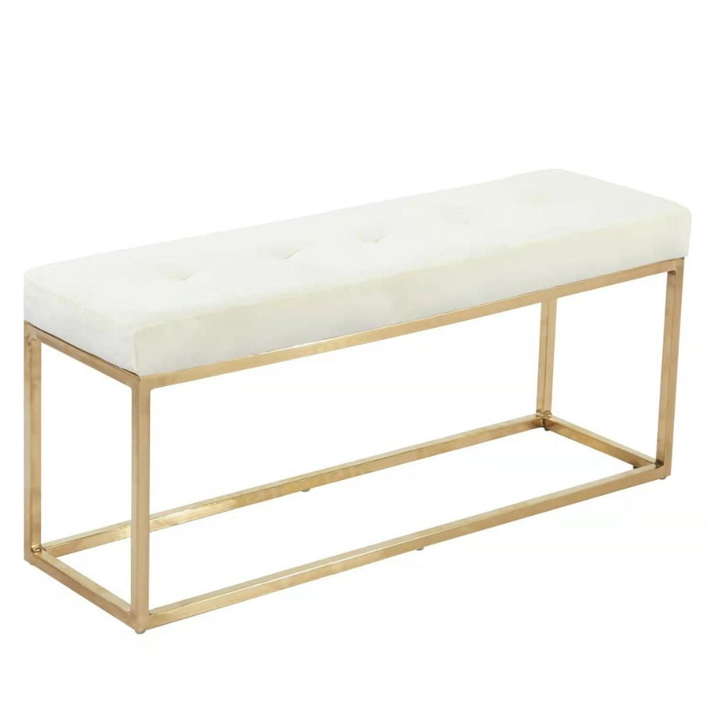 Click here for Heavenly Collection Beige Velvet Bench  Velvet Ben... prices