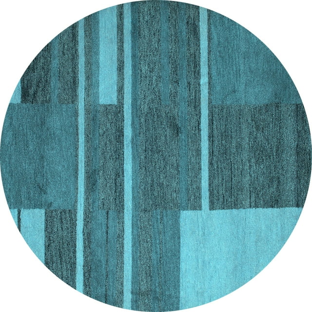 Ahgly Company Indoor Round Abstract Light Blue Contemporary Area Rugs ...