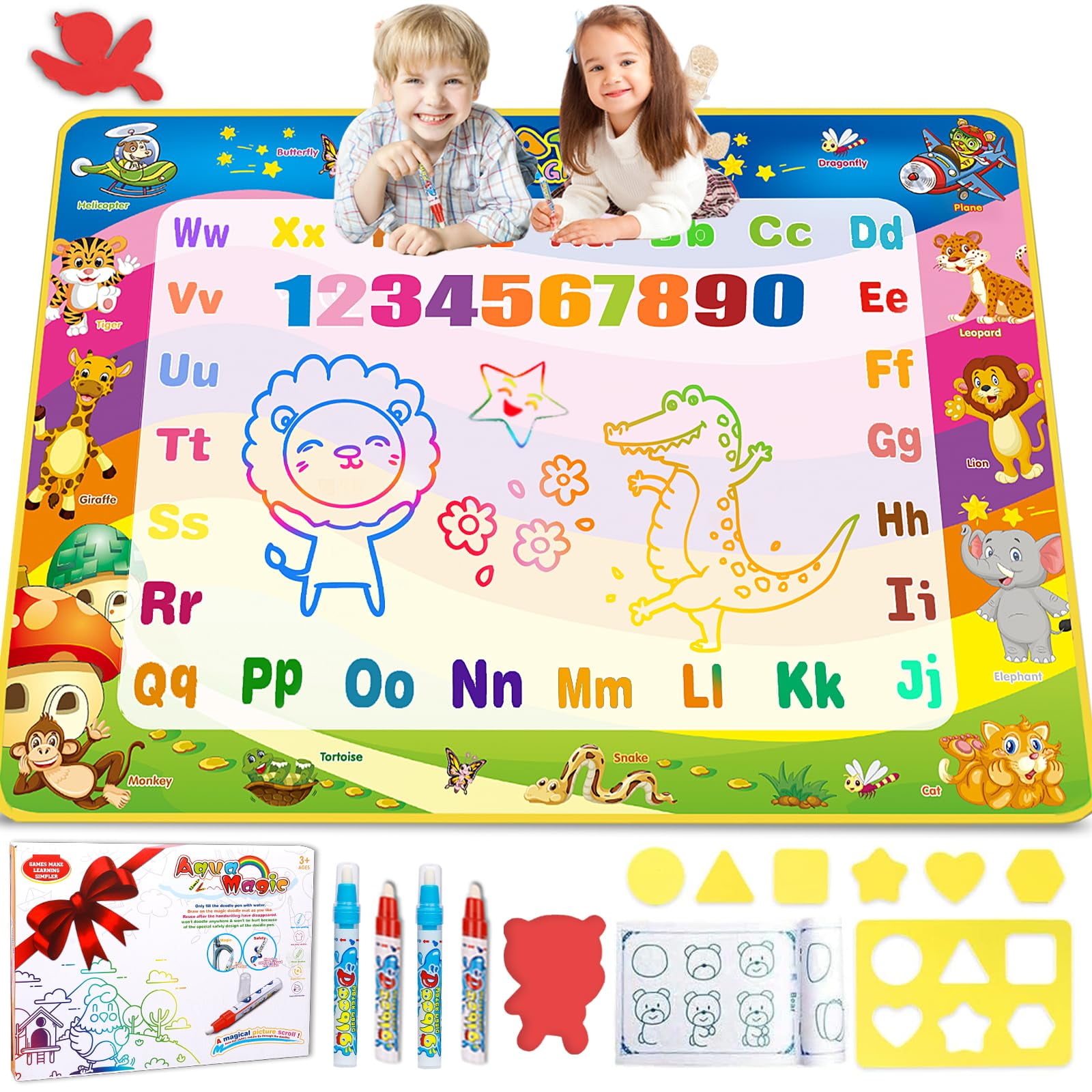 Tapete con forma de garabato acuático Wedopro Aqua Magic Drawing, 40 x ...