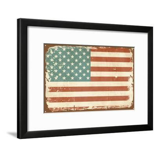 Vintage Style American Flag, Framed Art Print Wall Art by Alisa Foytik ...