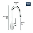Grohe 32 226 3 Zedra 1.75 GPM Single Hole Pull Down Kitchen Faucet ...