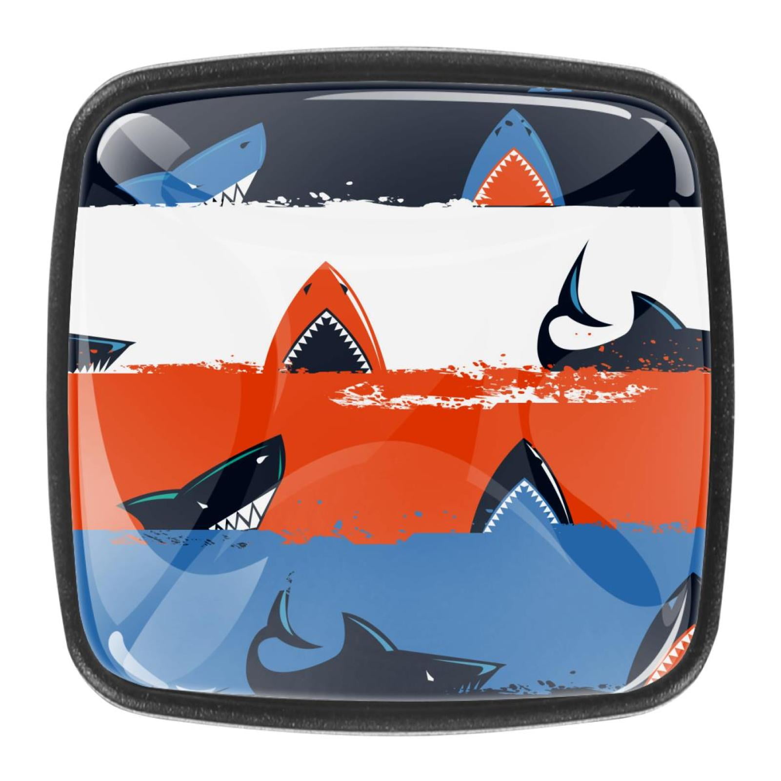 4 Pcs Square Cabinet Handle Cupboard Knob Drawer Pulls Handle Shark ...