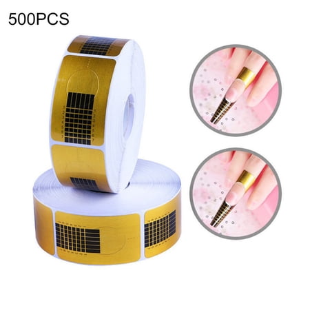 Newest Upgraded 500 Pcs Gold Nails Gel Extension Sticker Guide Nail Art ...