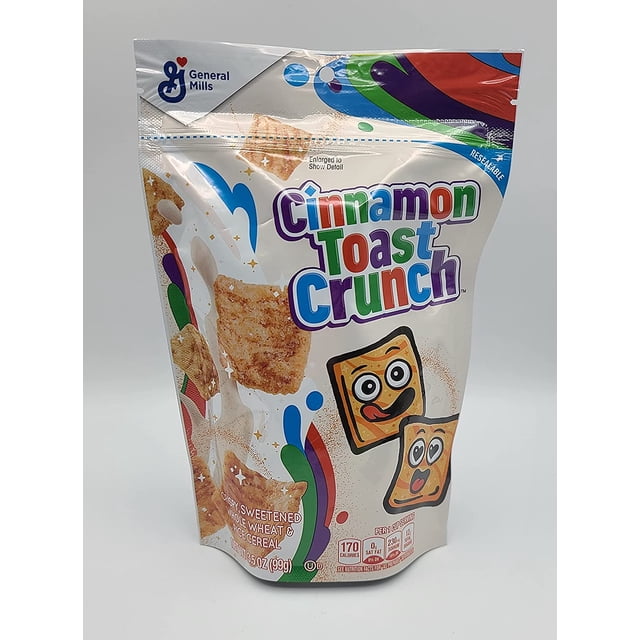 Resealable pouches of Cinnamon Toast Crunch; 3.5oz per pouch (4 ...