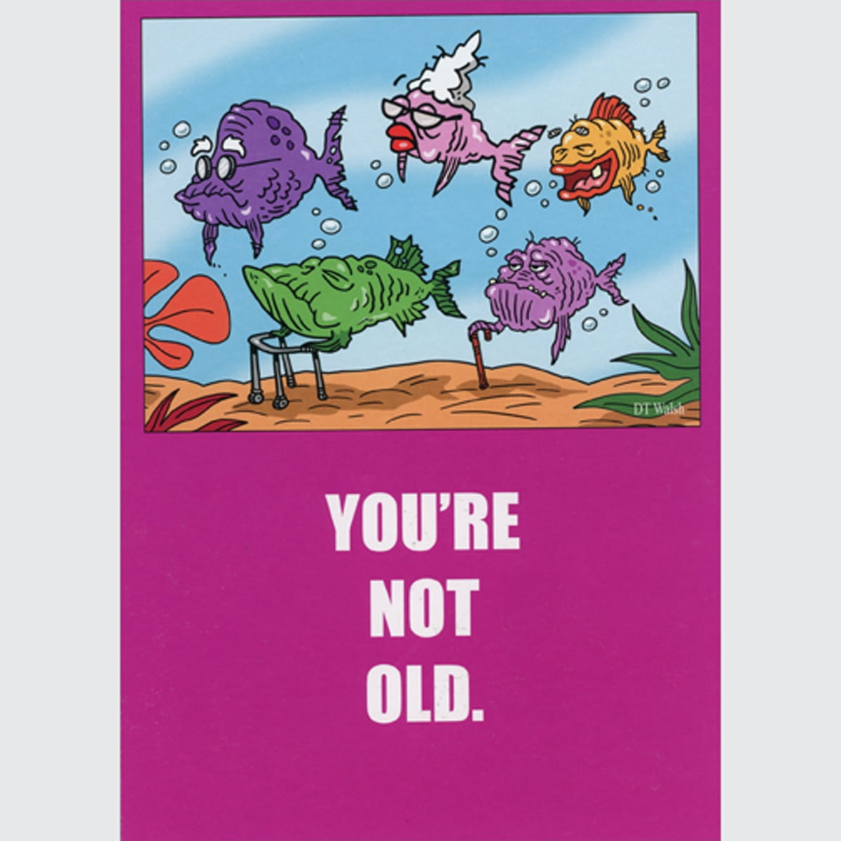 Oatmeal Studios Fish in Ocean with Canes and Walkers: You're Not Old Funny / Humorous Birthday ...