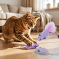 3 Pack Catnip Mouse Toy Set with Crinkle Noise Soft Fabric for Indoor ...