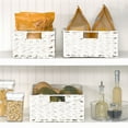 mDesign Large Set Plastic Woven Farmhouse Kitchen Pantry Snack ...