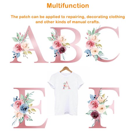 10 Pieces Alphabet Heat Patches Fashion Flower English Plastic Thermal ...