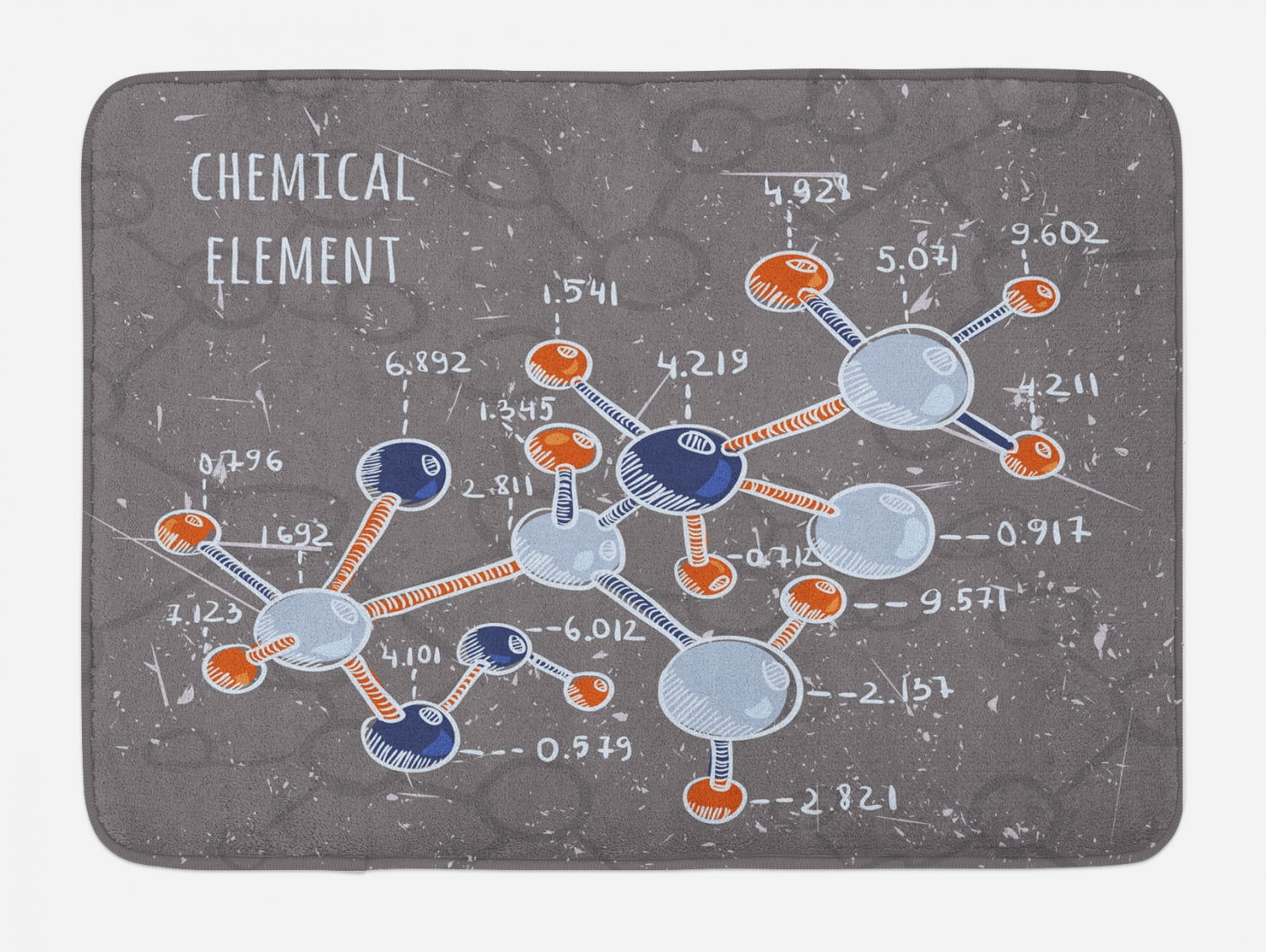 Grunge Bath Mat, Chemistry Laboratory with Display Formula Science ...