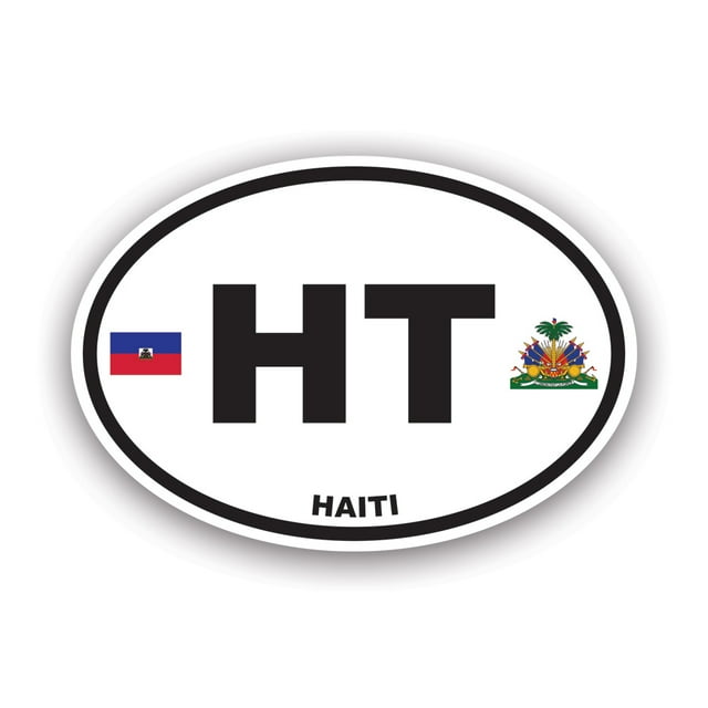 Haiti Oval Sticker Decal - Self Adhesive Vinyl - Weatherproof - Made in ...