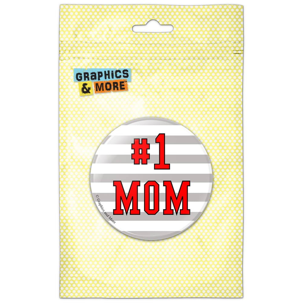 #1 Mom Number One Mother Pinback Button Pin Badge - Walmart.com