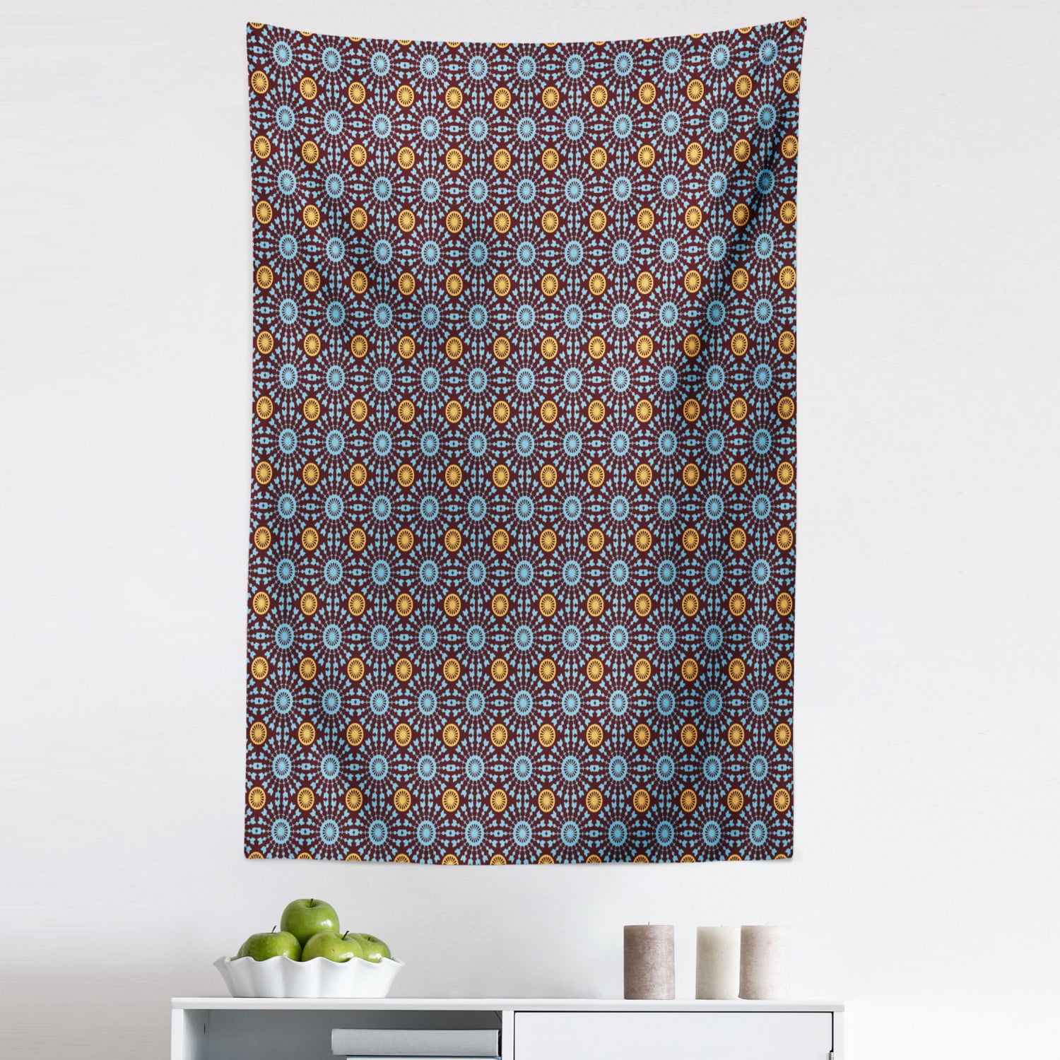 Abstract Tapestry, Ethnic Geometrical Style Circular Shapes in ...