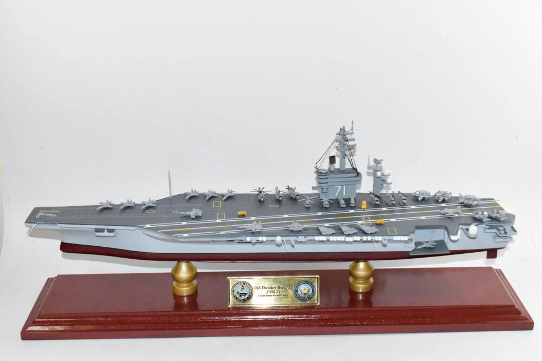 USS Theodore Roosevelt (CVN-71) 24 inch Model,Navy,Scale Model,Mahogany,Nimitz Class - Walmart.com