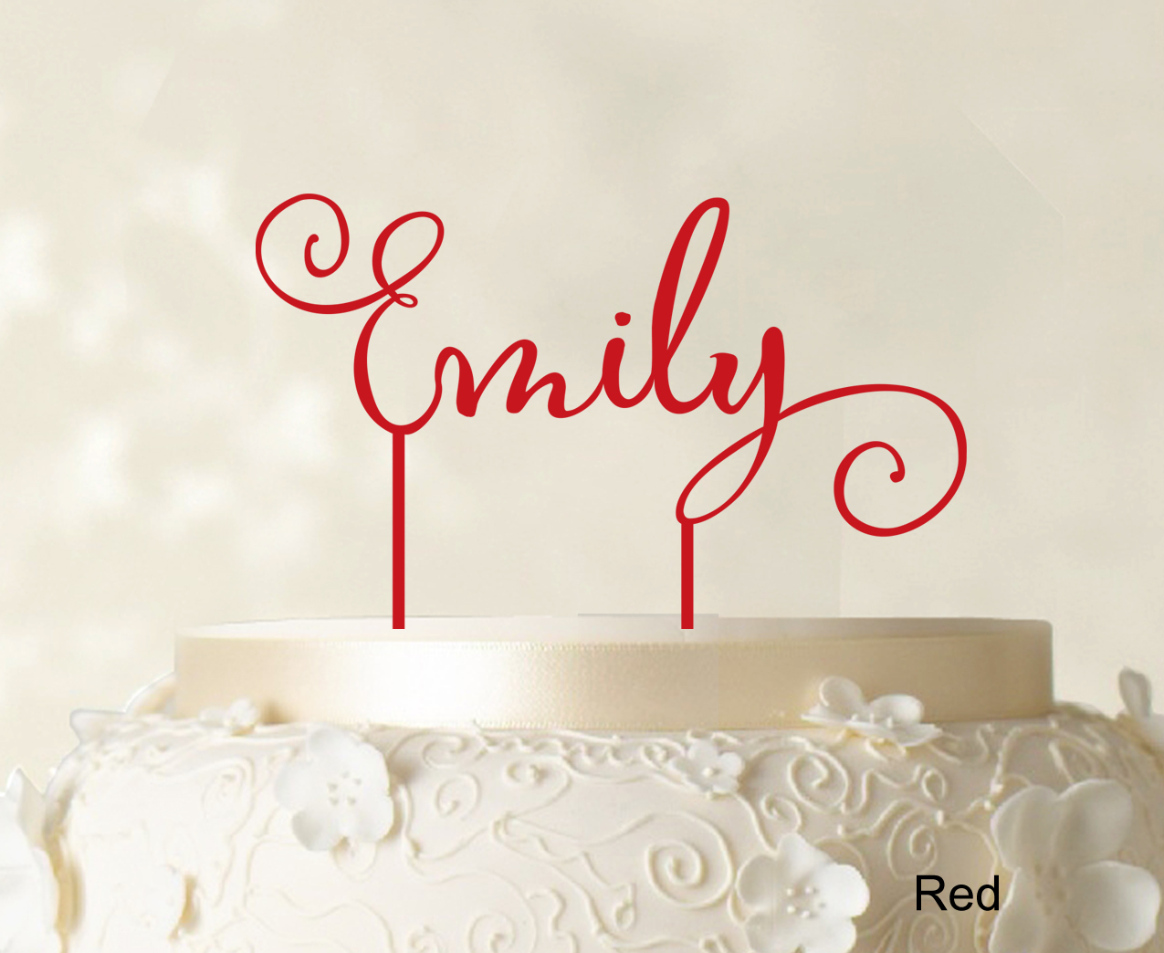 "Custom Name Cake Topper Personalized Red Cake Topper Cake Decoration ...