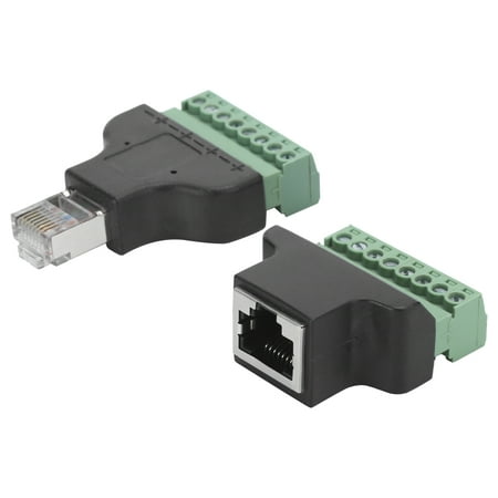 RJ45 To Screw Terminal Adaptor, Male Female Plug To AV Screw Rugged ...