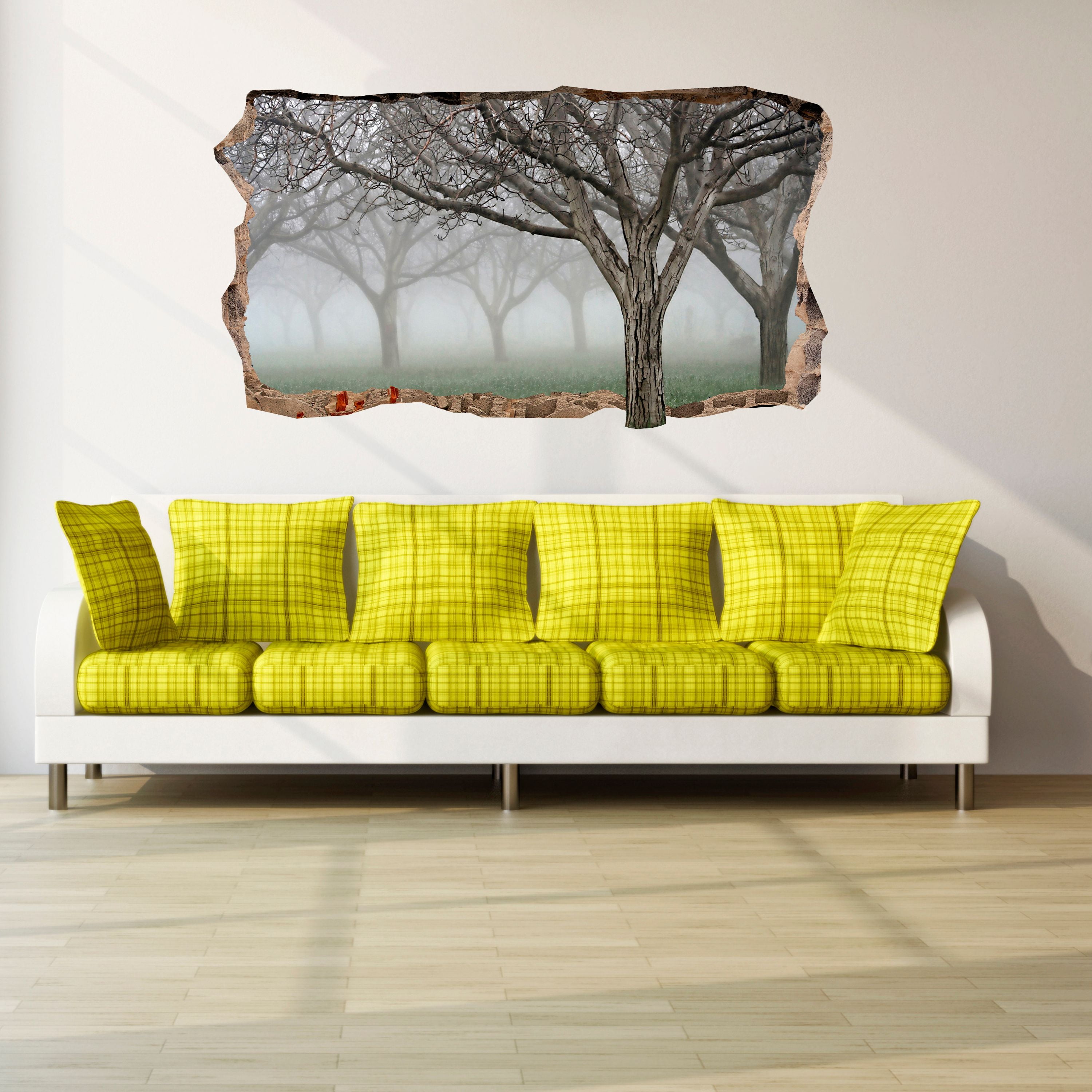 Startonight 3D Mural Wall Art Photo Decor Trees and Fog Amazing Dual ...