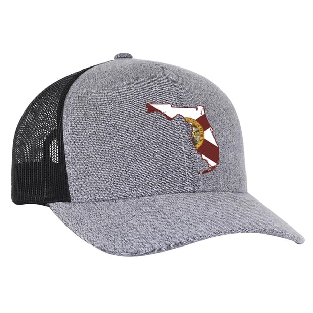 Heritage Pride Embroidered State Flag Mesh Back Trucker Hat-Florida ...