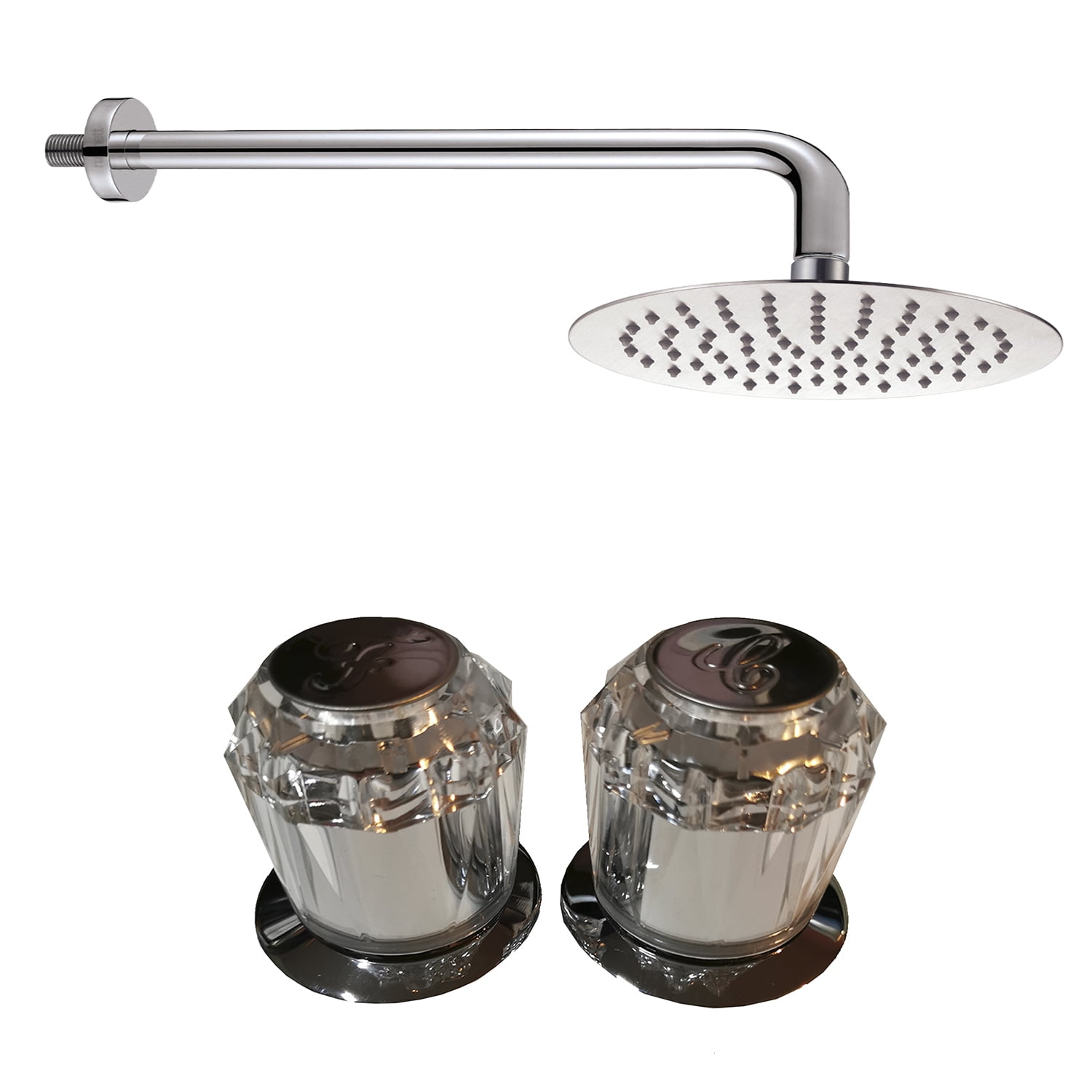 Regadera Redonda 20cm Con Brazo, Chapeton y Manerales Plata Rubinett ...