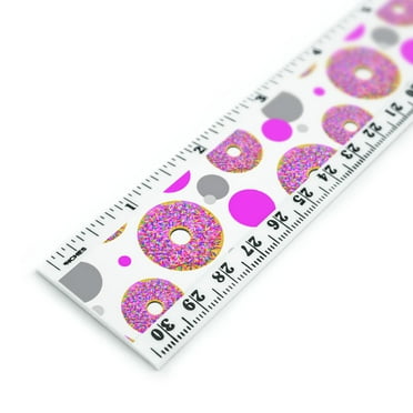 Bazic Transparent Jeweltones Color Ruler 12" , Measure inch/cm(2 Packs ...